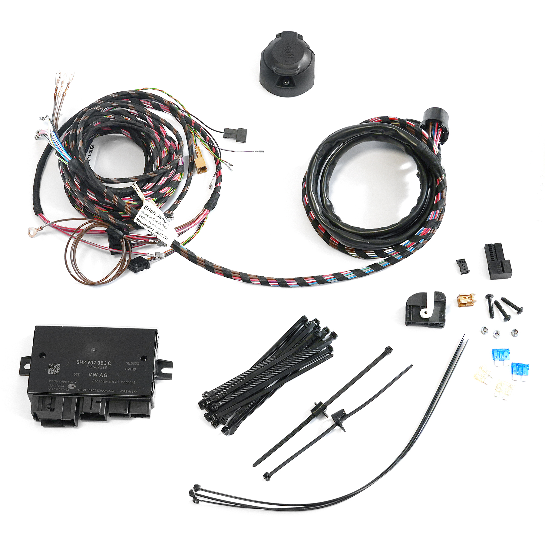 Original VW T7 Elektroeinbausatz Anhängevorrichtung abnehmbar 13-polig ...