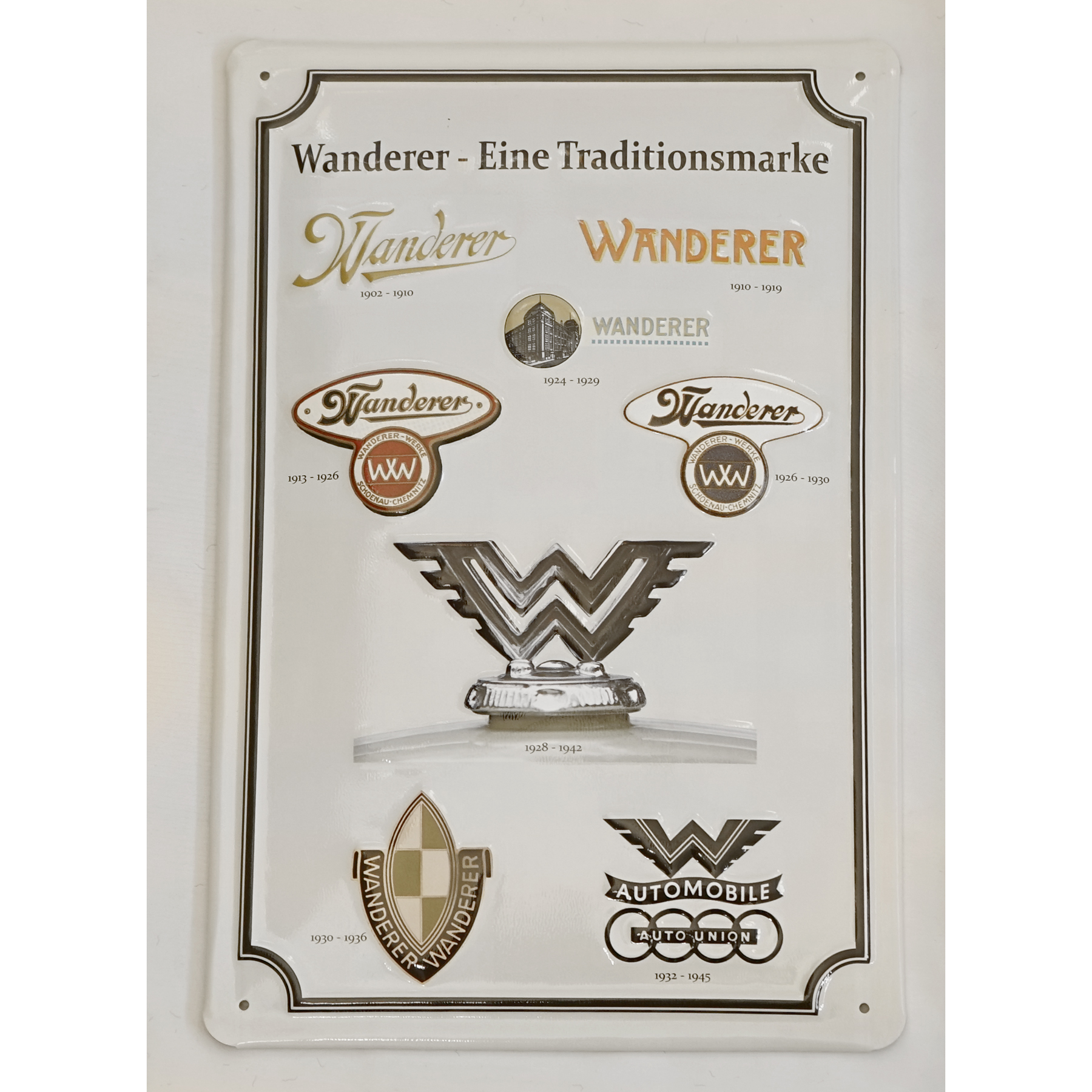 Blechschild Logo Wanderer Eine Traditionsmarke 3D Prägung Stahlblech ...