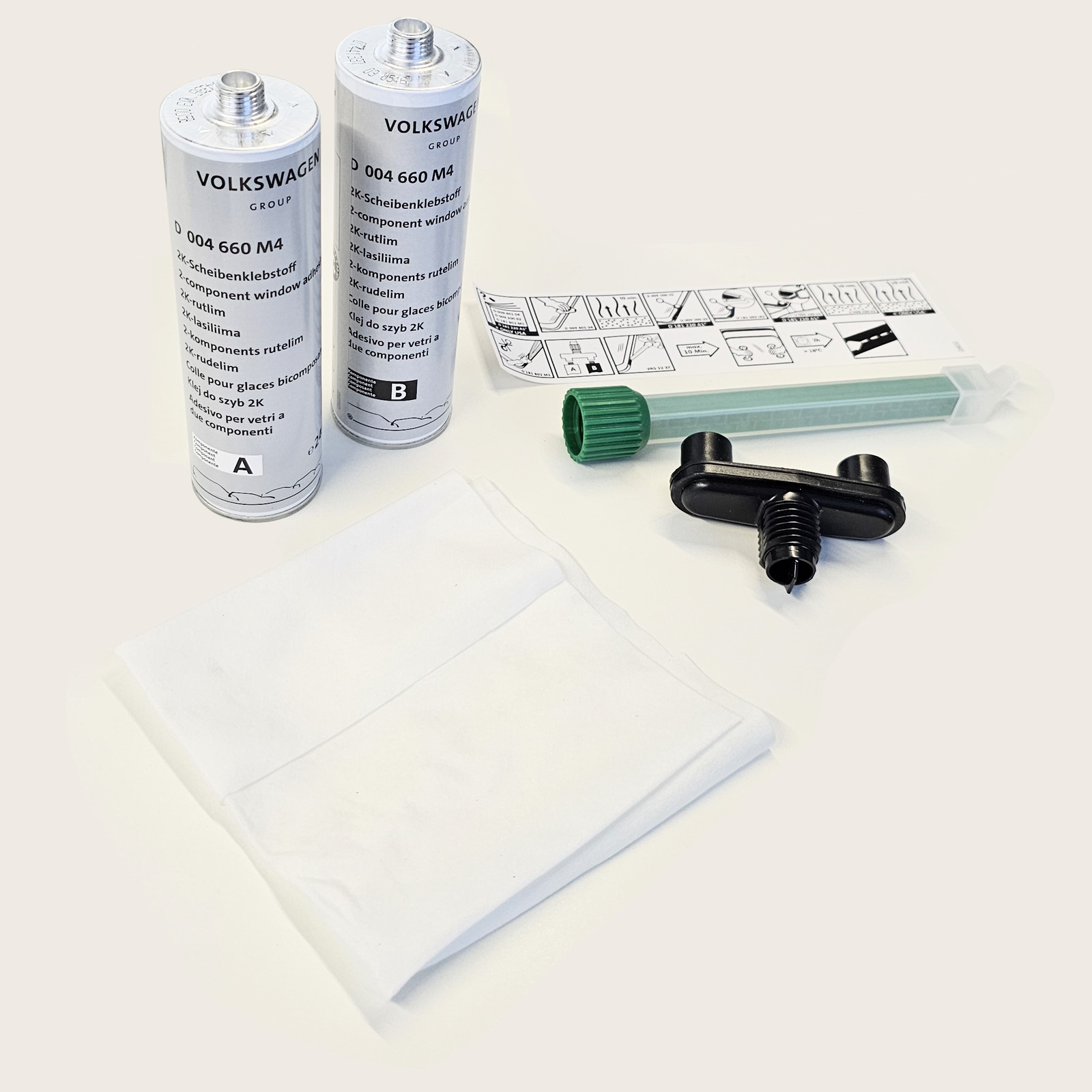 Original VW Kleber 2K-Scheibenklebstoff-Set Statikmischer Klebstoff ...